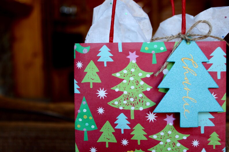 Tree-shaped Calligraphy Name Tags for Christmas Gifts, Table Settings ...
