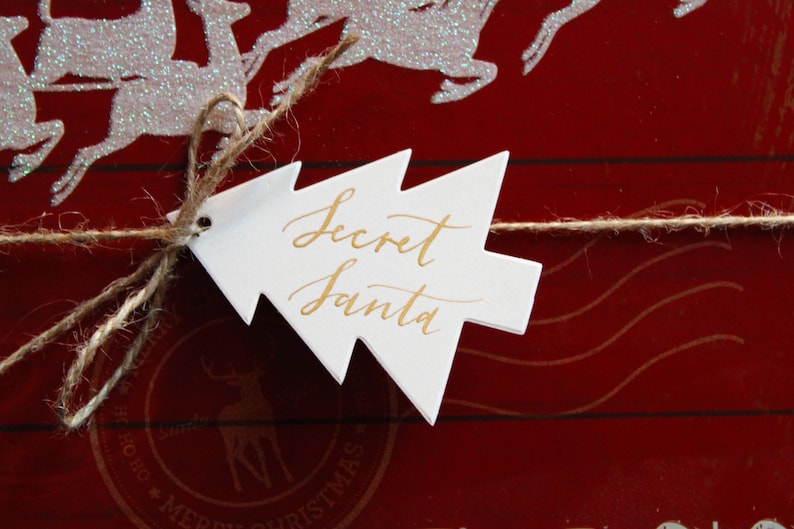 Tree-shaped Calligraphy Name Tags for Christmas Gifts, Table Settings ...