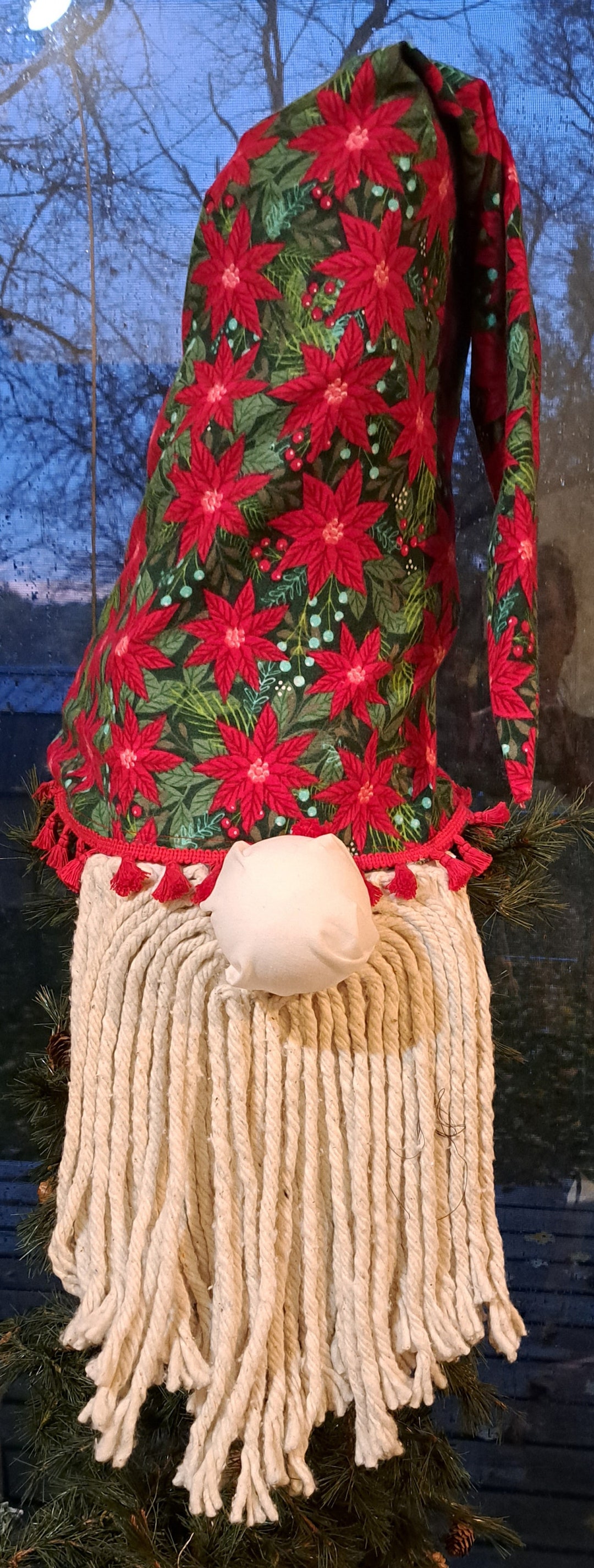 Tree Topper, Tomato Cage Topper, Gnome Head, Christmas Decoration ...