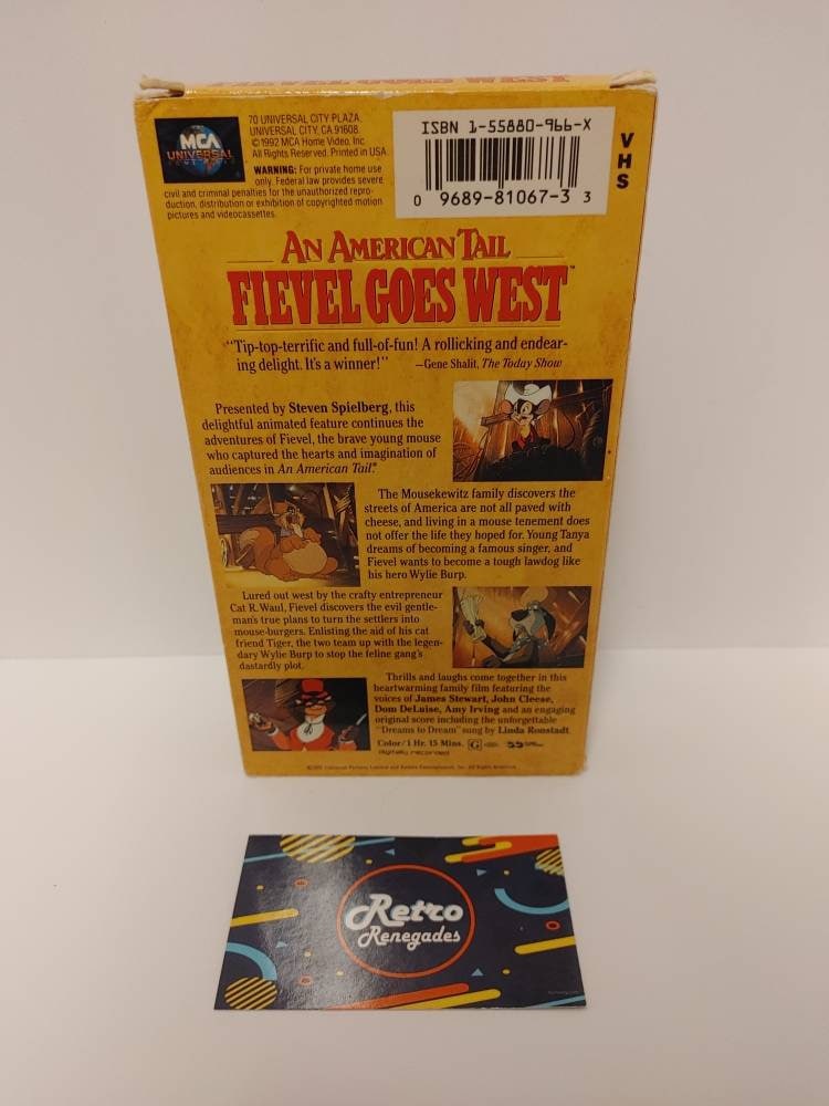 American Tail An Fievel Goes West Vhs 1992 Vintage Etsy