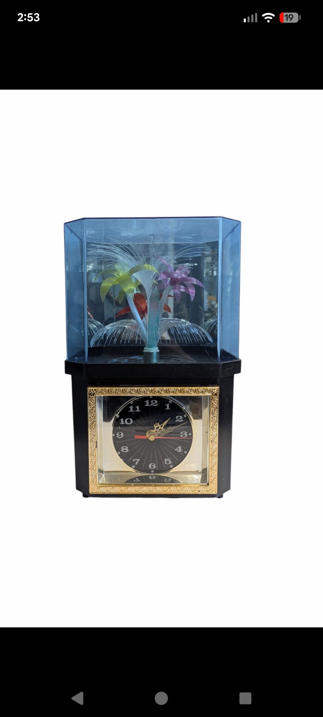 Fiber Optic Lamp, Clock, Multi Colour, Flowers, Rotating, Taiwan ...