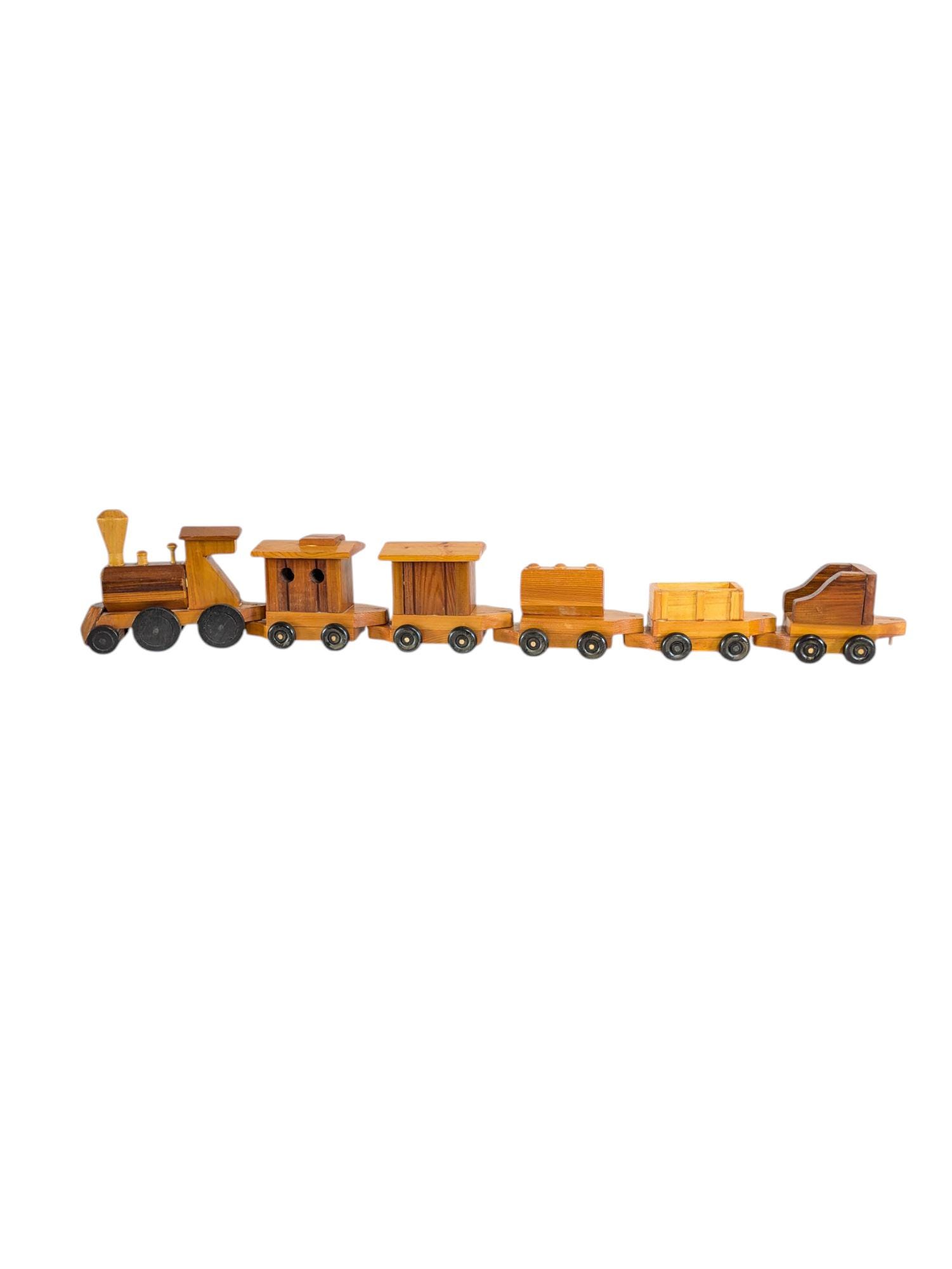 Train Set, Wood, 6 Piece, Jed's Toys, Handmade, Vintage - Etsy