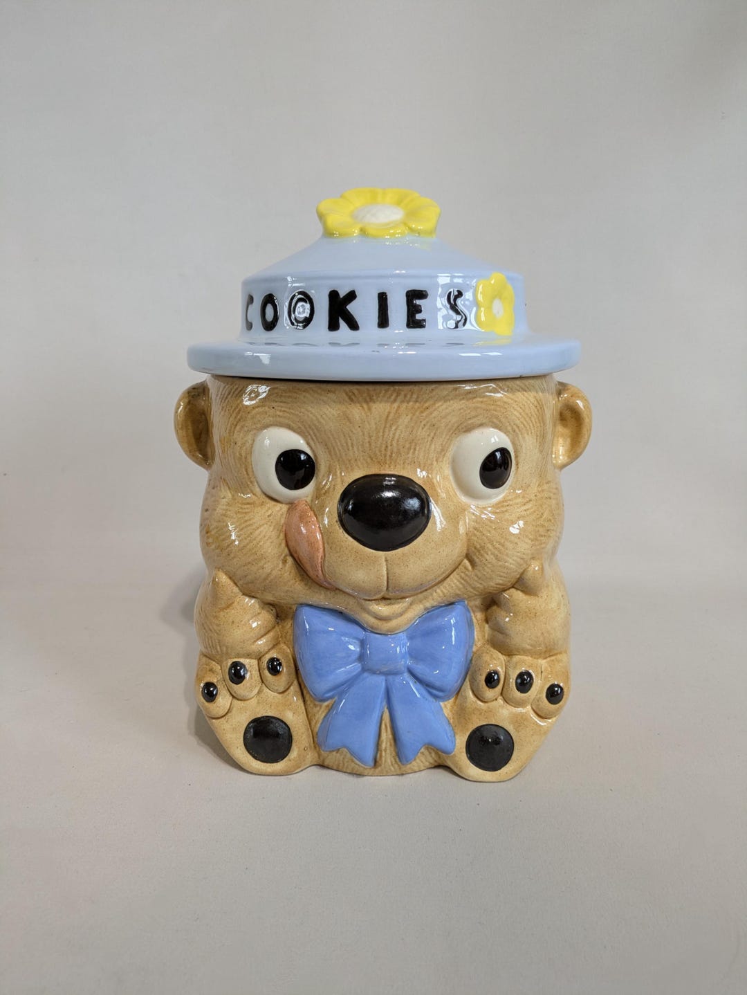 Bear Cub Cookie Jar, Vintage, 1960s, Collectible, Kitchen Decor, Glazed ...