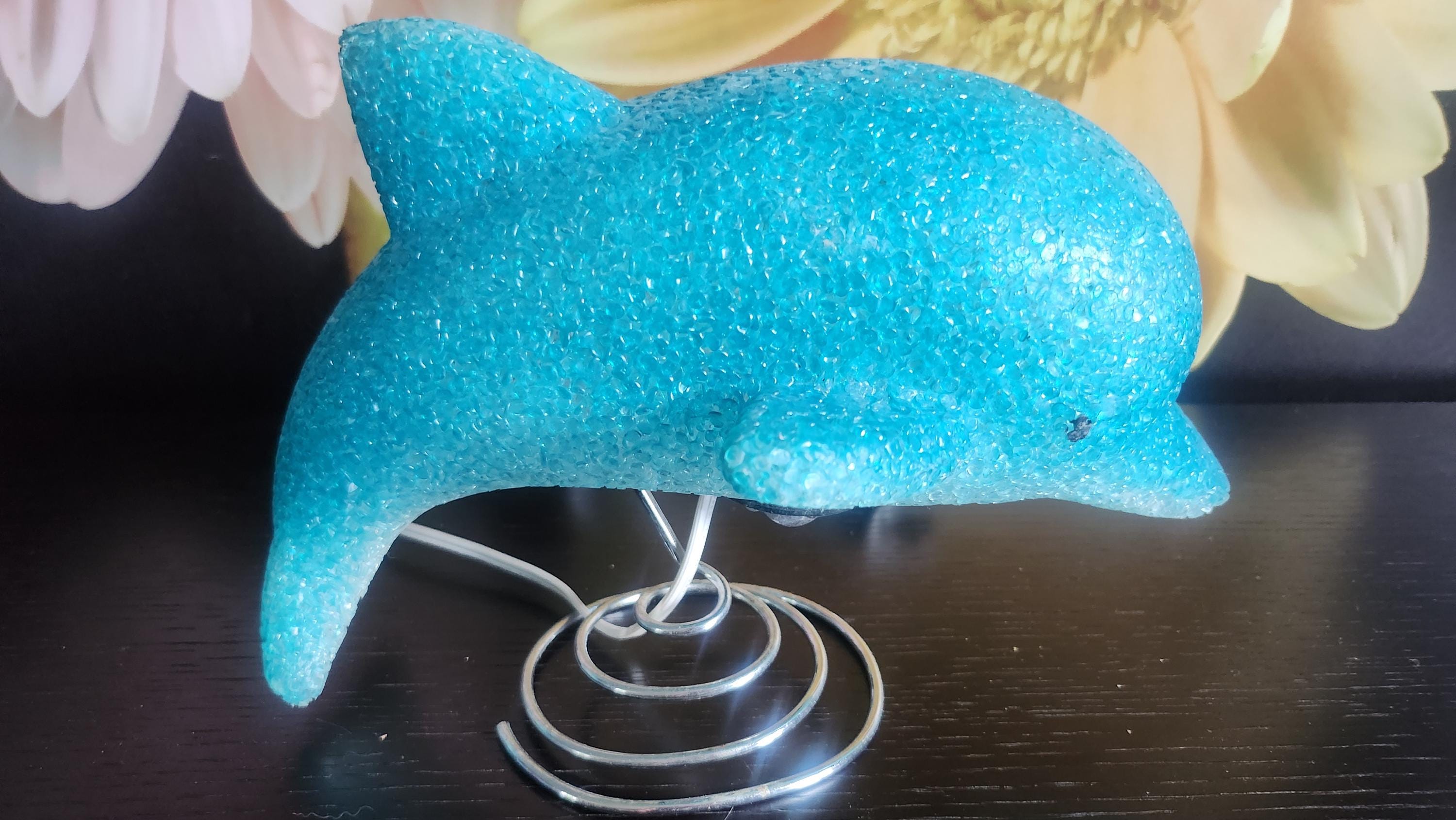 Dolphin Lamp, Vintage, Popcorn Plastic, Turquoise, 90's - Etsy
