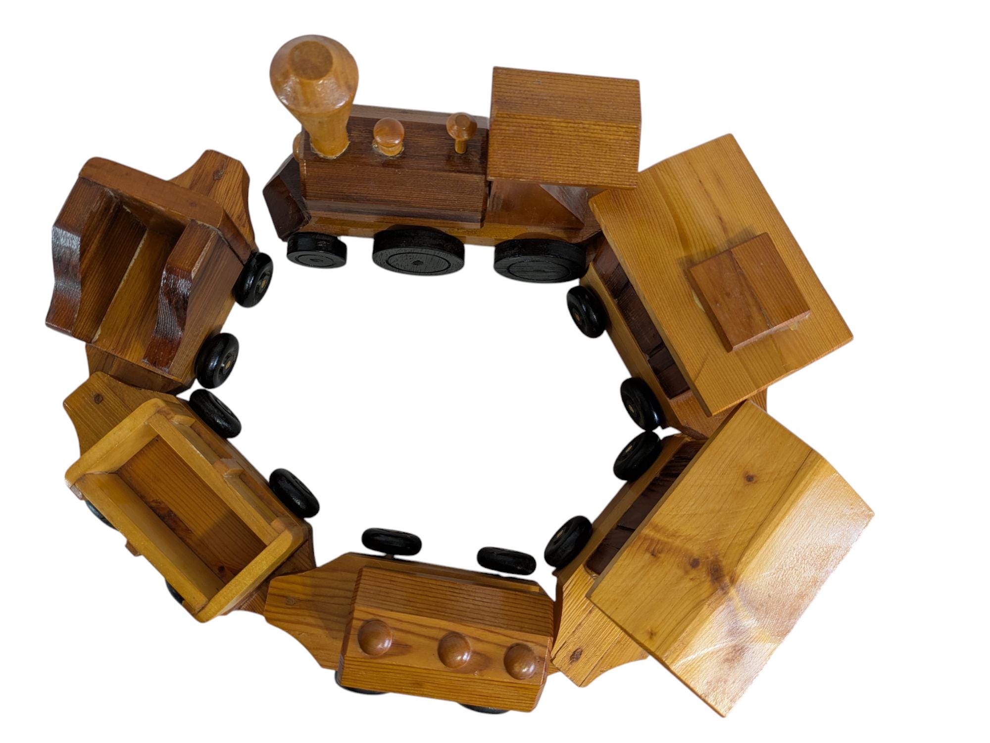 Train Set, Wood, 6 Piece, Jed's Toys, Handmade, Vintage - Etsy