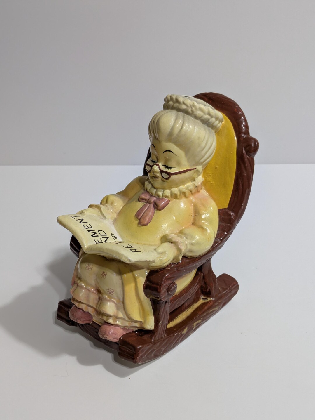 Granny Coin Bank, Rocking Chair, Retirement Fund, Plaster, Chalkware ...