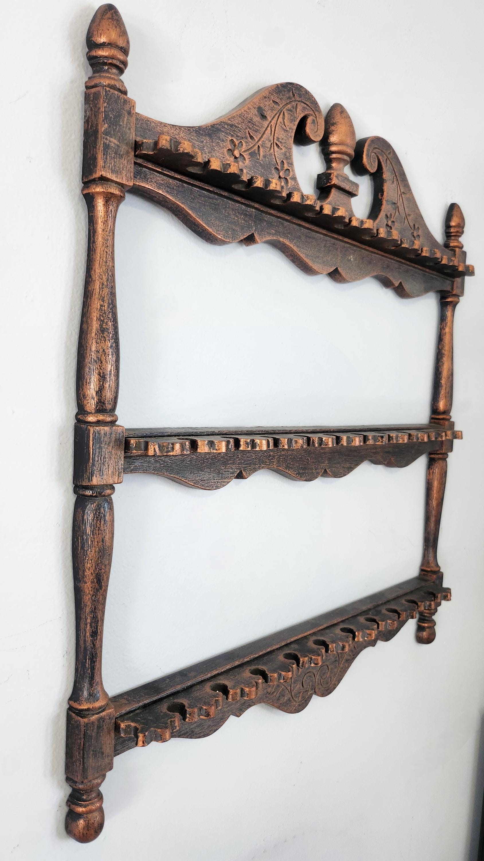 Spoon/fork Holder, Syroco, Vintage, 1970s, Souvenir Shelf, Hanging Wall ...