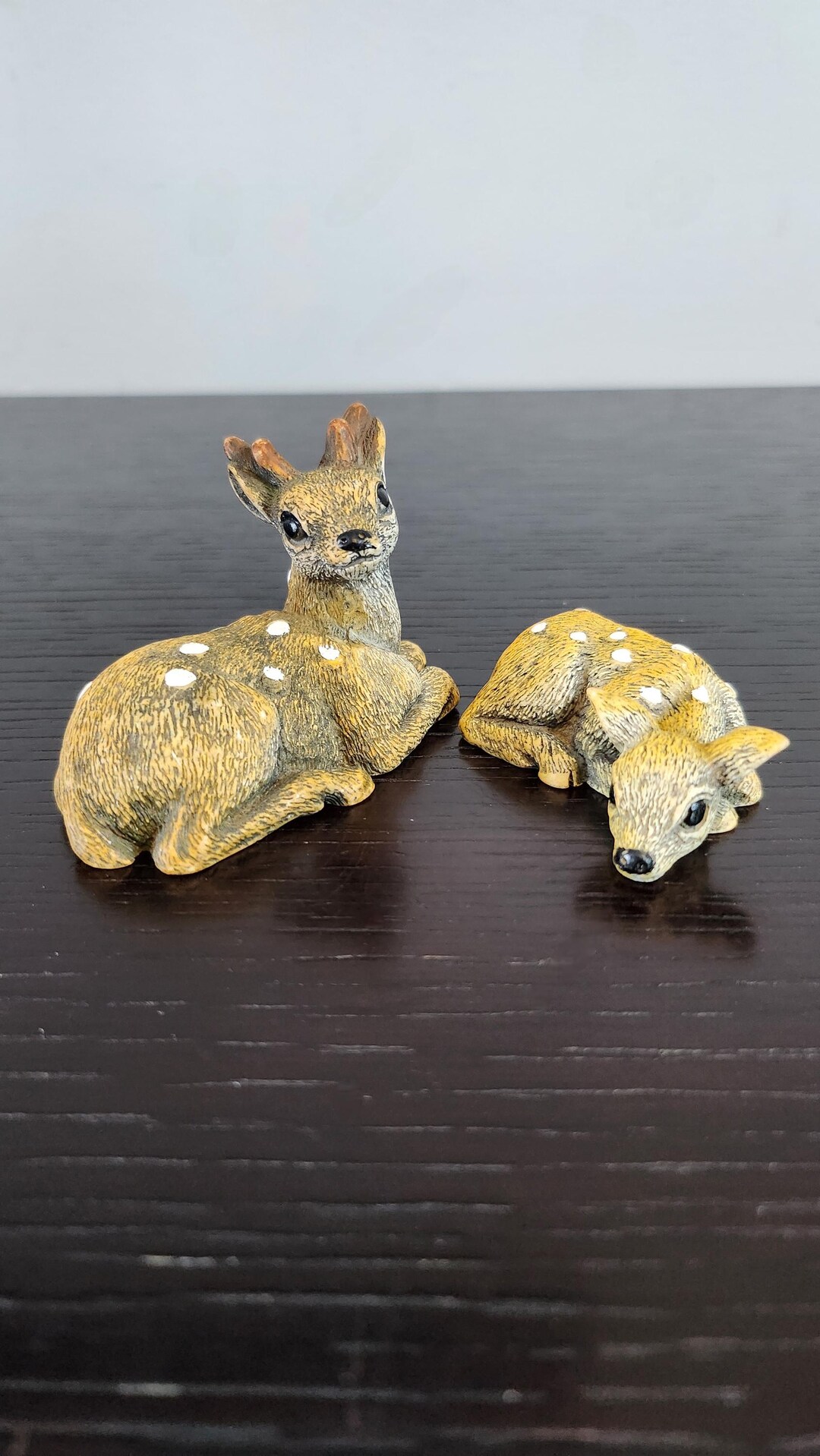Spotted Buck and Doe Deer Resin Figurines. Vintage, Made in Taiwan - Etsy