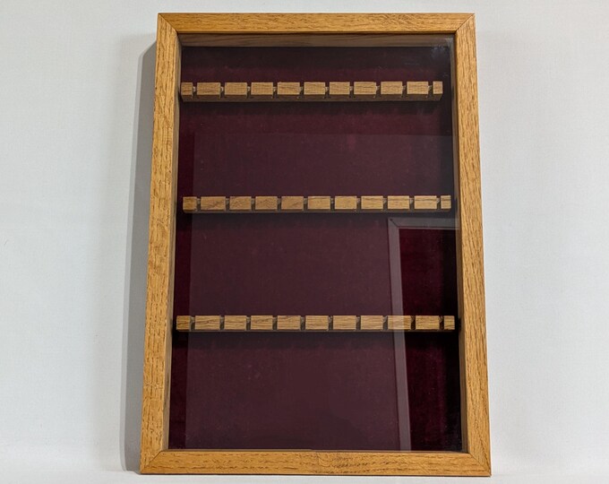 Wall-mounted Display Case, Souvenirs, Wood, Velvet, Spoons, Forks, 30 ...