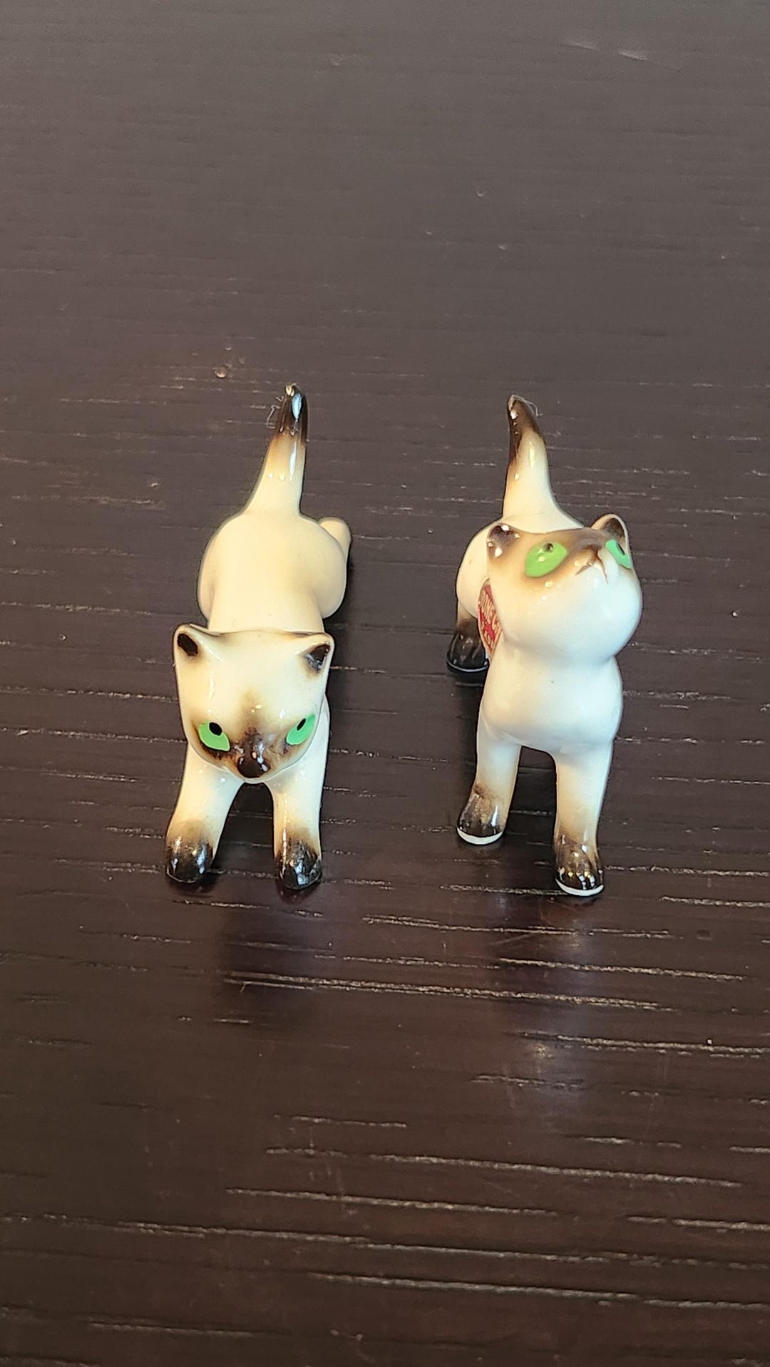Bone China Miniature Siamese Kitty Cat Figurines. Vintage, 1960s, Set ...