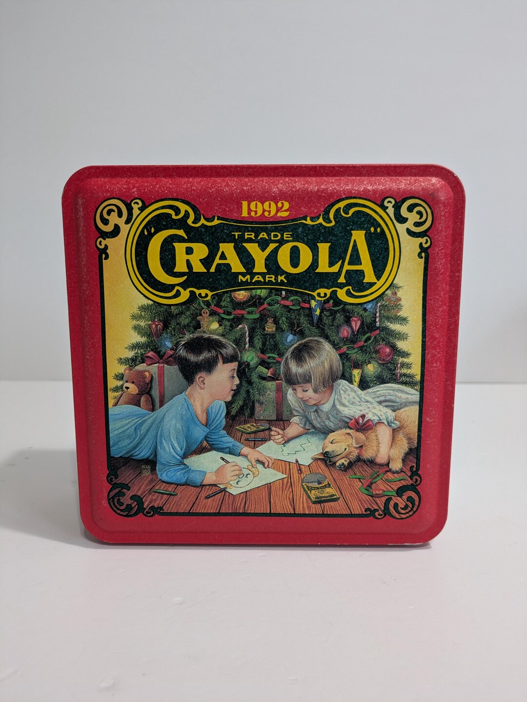 Crayon Tin, Crayola, Christmas, Holidays, Snowmen, Ornaments, Colourful ...