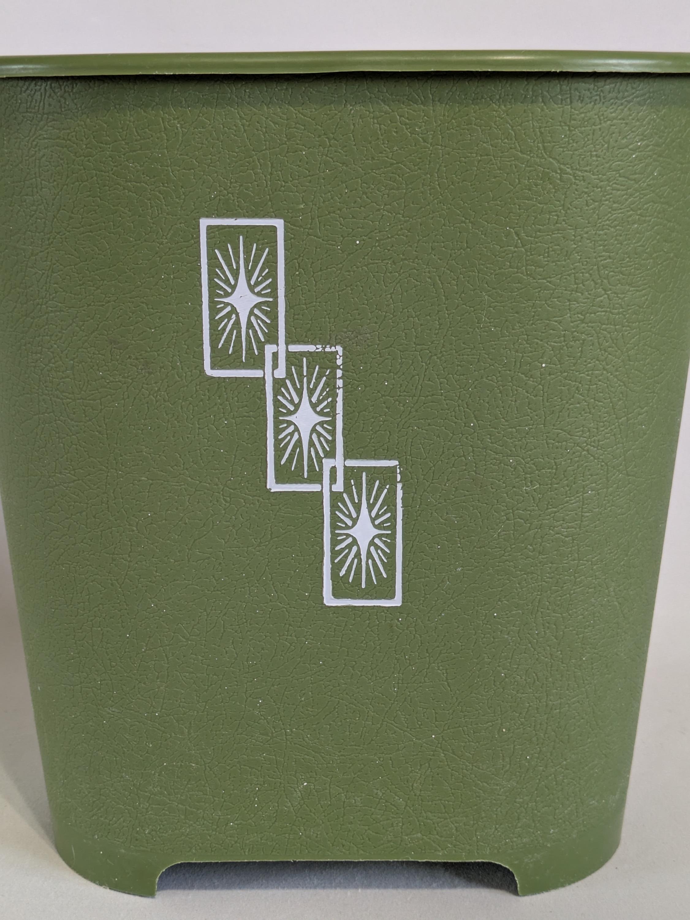 Wastebasket, Green, Atomic, Starburst, Plastic, MCM, Bathroom, Powder ...
