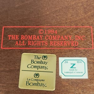 Keepsake Box, the Bombay Company, Mahogany, Memory Box, Brass Hinges ...