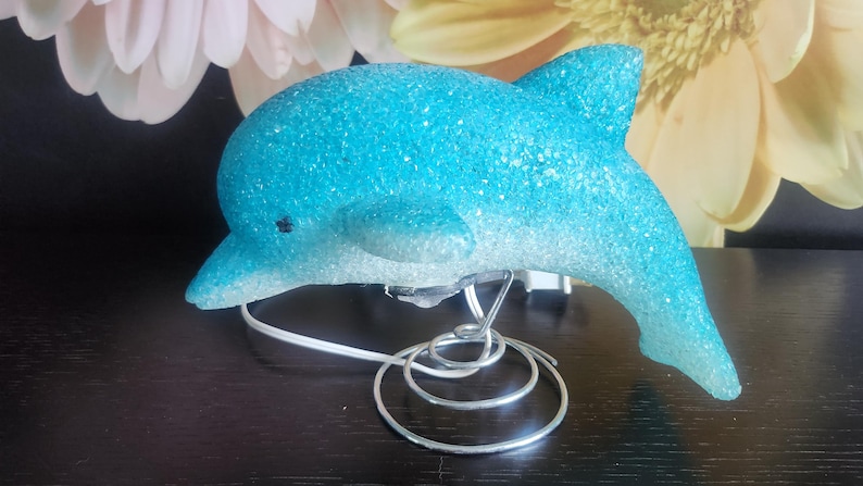 Dolphin Lamp, Vintage, Popcorn Plastic, Turquoise, 90's - Etsy