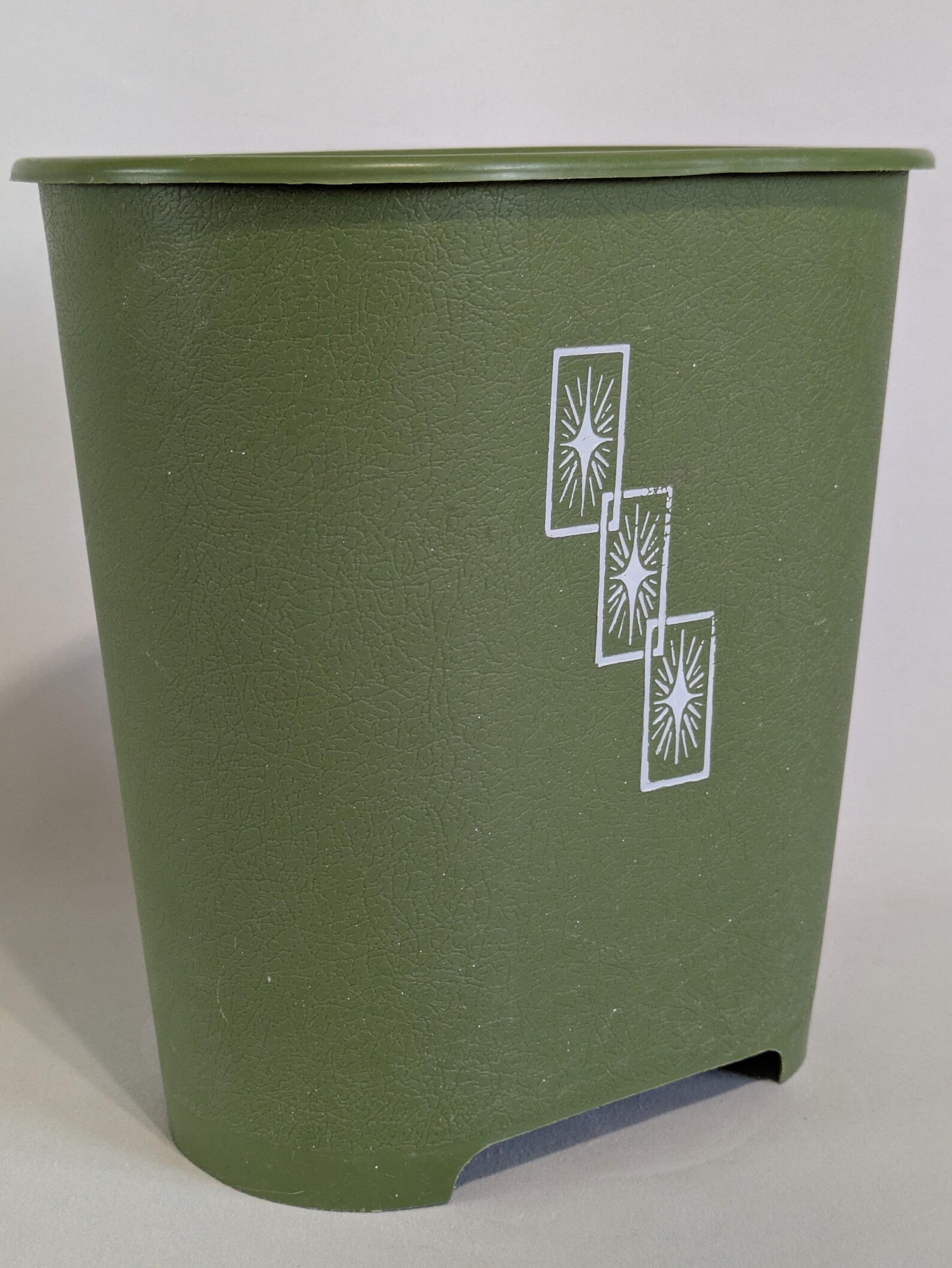Wastebasket, Green, Atomic, Starburst, Plastic, MCM, Bathroom, Powder ...