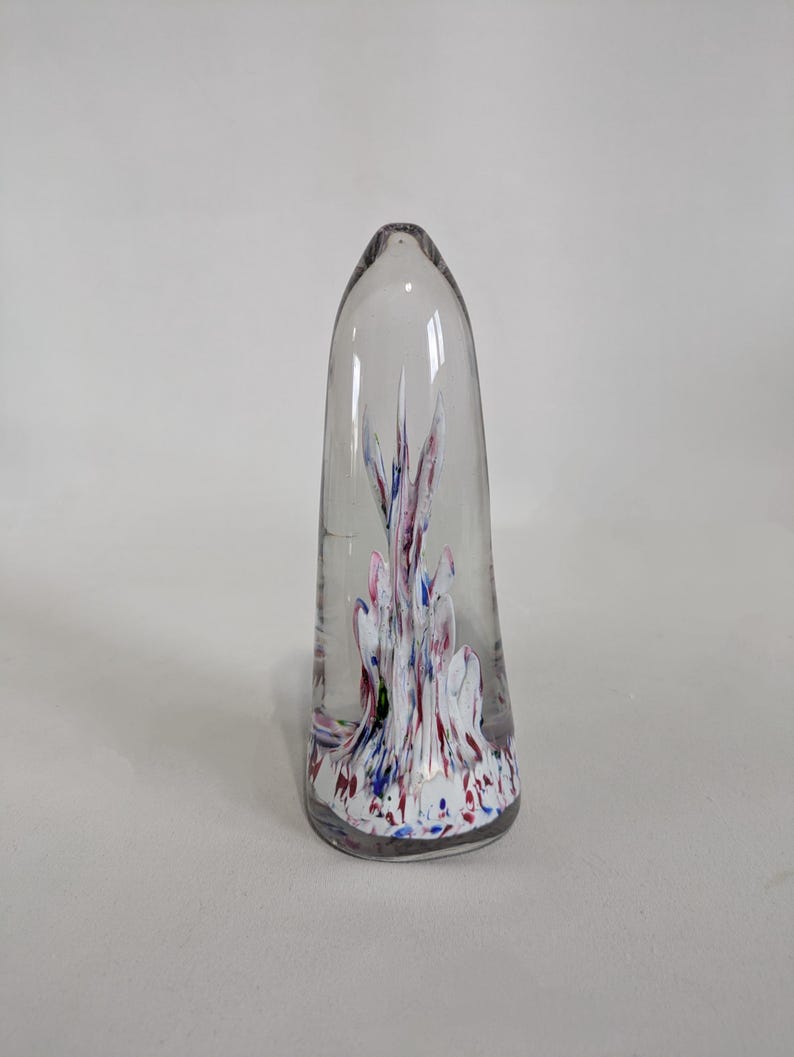 Art Glass Paperweight, Coral, Blown Glass, Multi-coloured, Vintage - Etsy