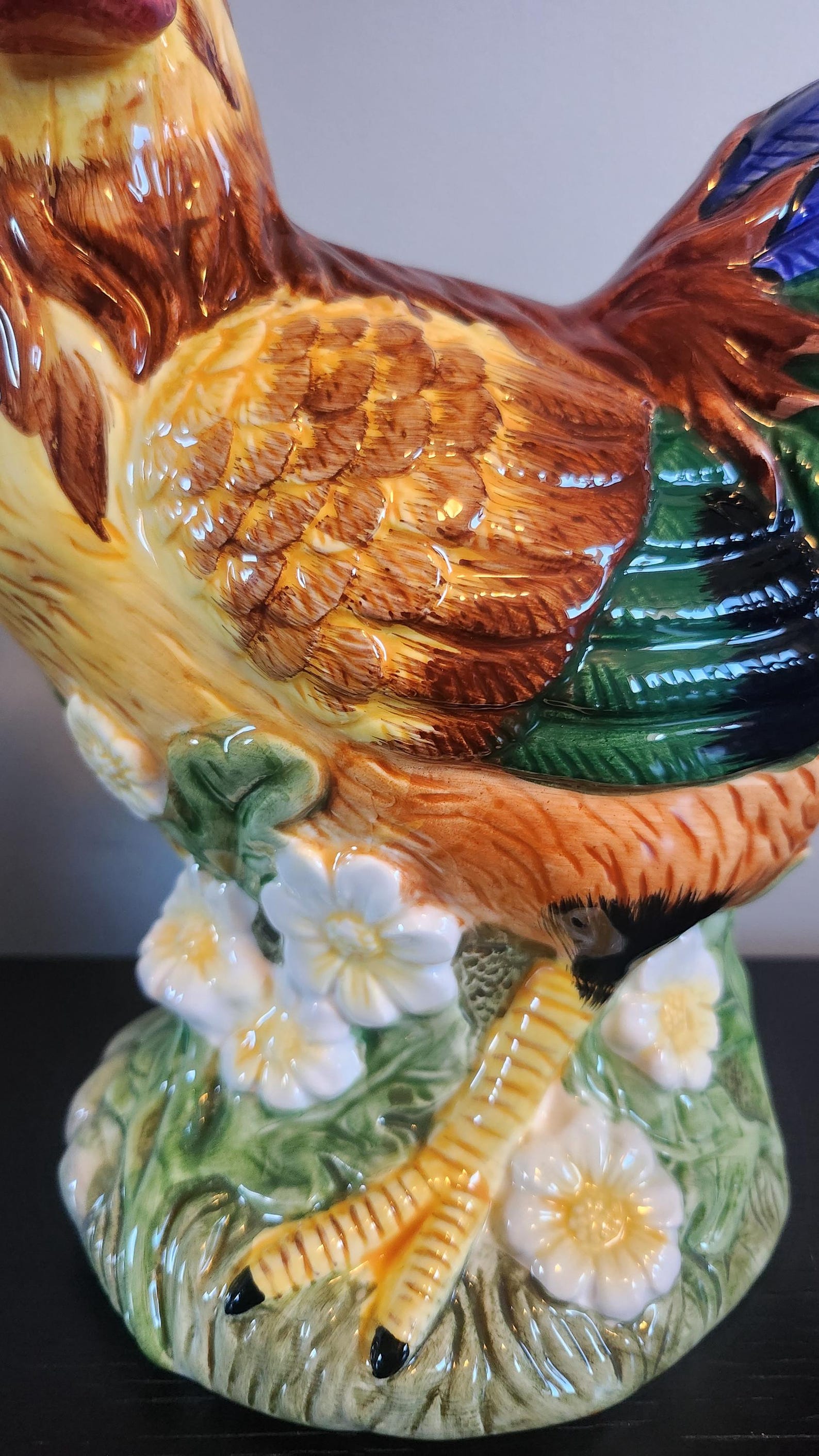 Ceramic Rooster, Vintage, Hand Painted, Glazed, Decorative, Colourful ...