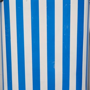 Garfield Garbage Can, Vintage, 1978, Jim Davis, Blue and White Stripes ...