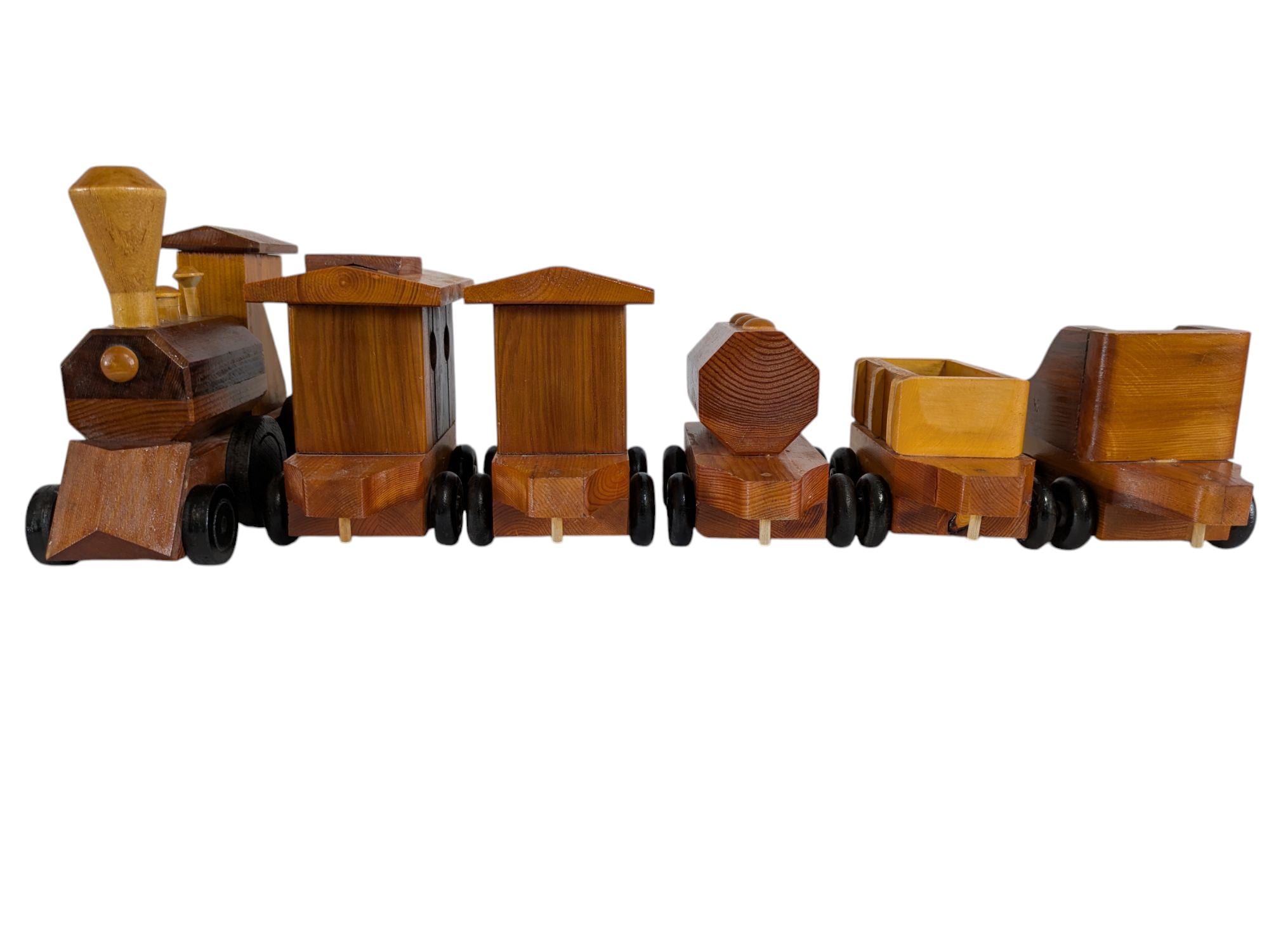 Train Set, Wood, 6 Piece, Jed's Toys, Handmade, Vintage - Etsy