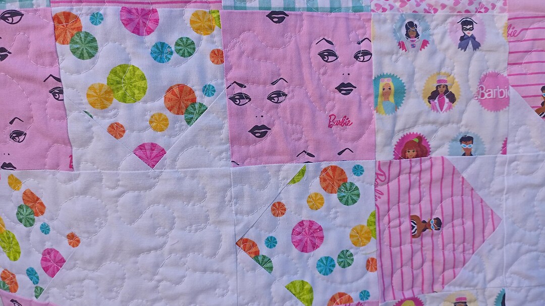 Barbie Lap Quilt/wall Hanging, Barbie Figures, Eyes, Occupations, White ...