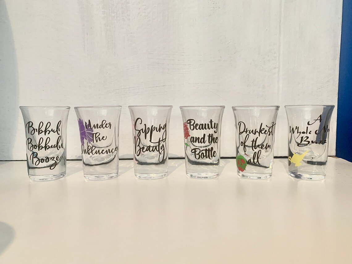 Custom Disney Shot Glasses Set of 6 | Etsy