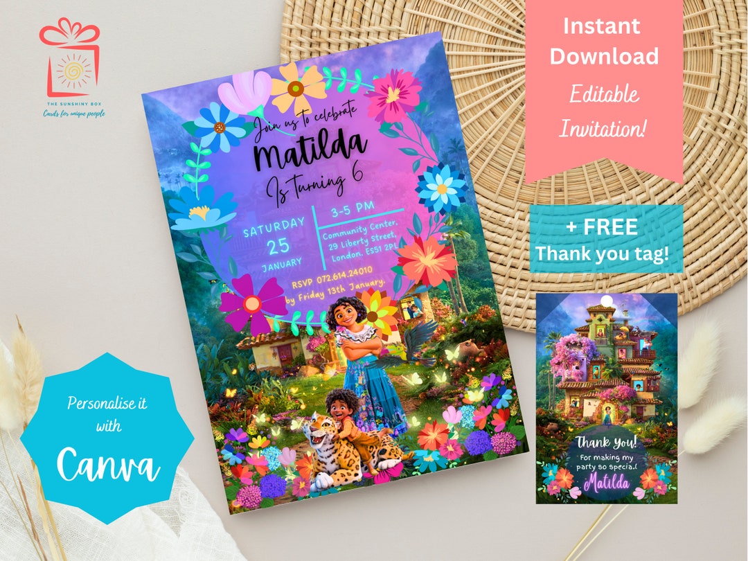 Editable Encanto Birthday Invitation, Personalised Encanto Party ...