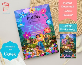 Editable Encanto 1st Birthday Invitation, Personalised Encanto Party ...