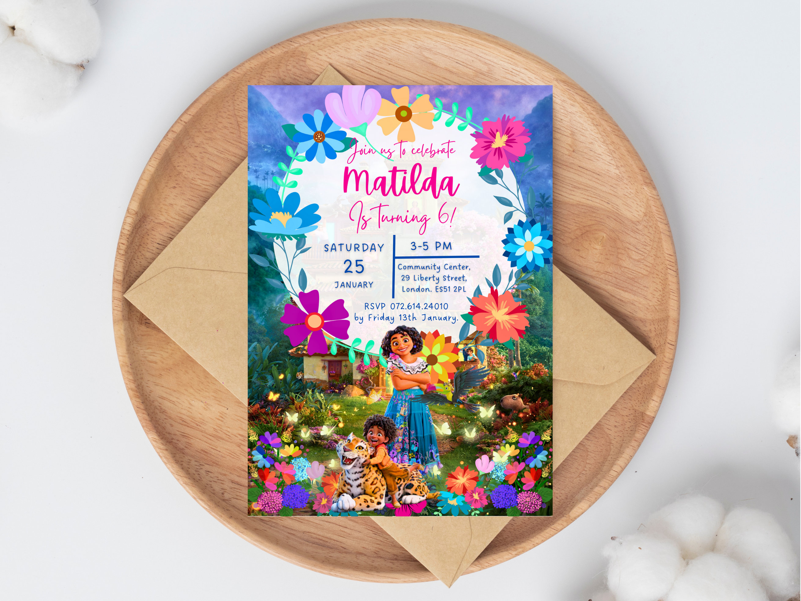 Encanto Birthday Party Invitation, Personalised Encanto Party ...