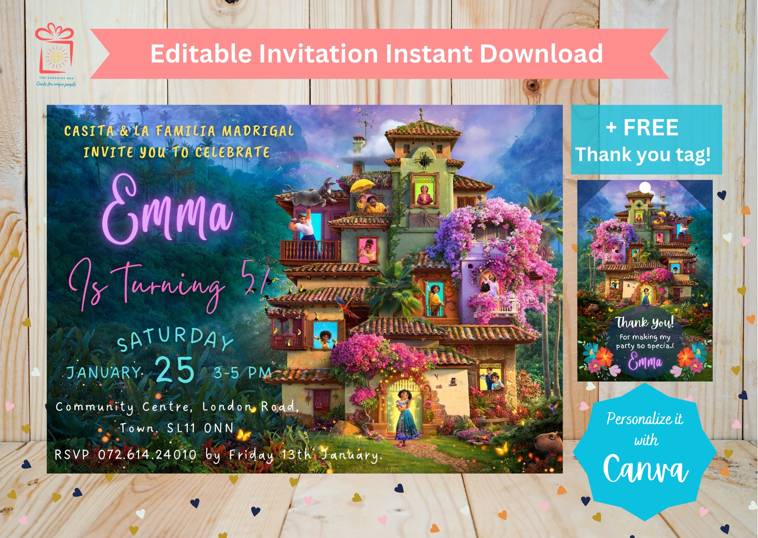 Editable Encanto Birthday Party Invitation, Personalised Encanto ...