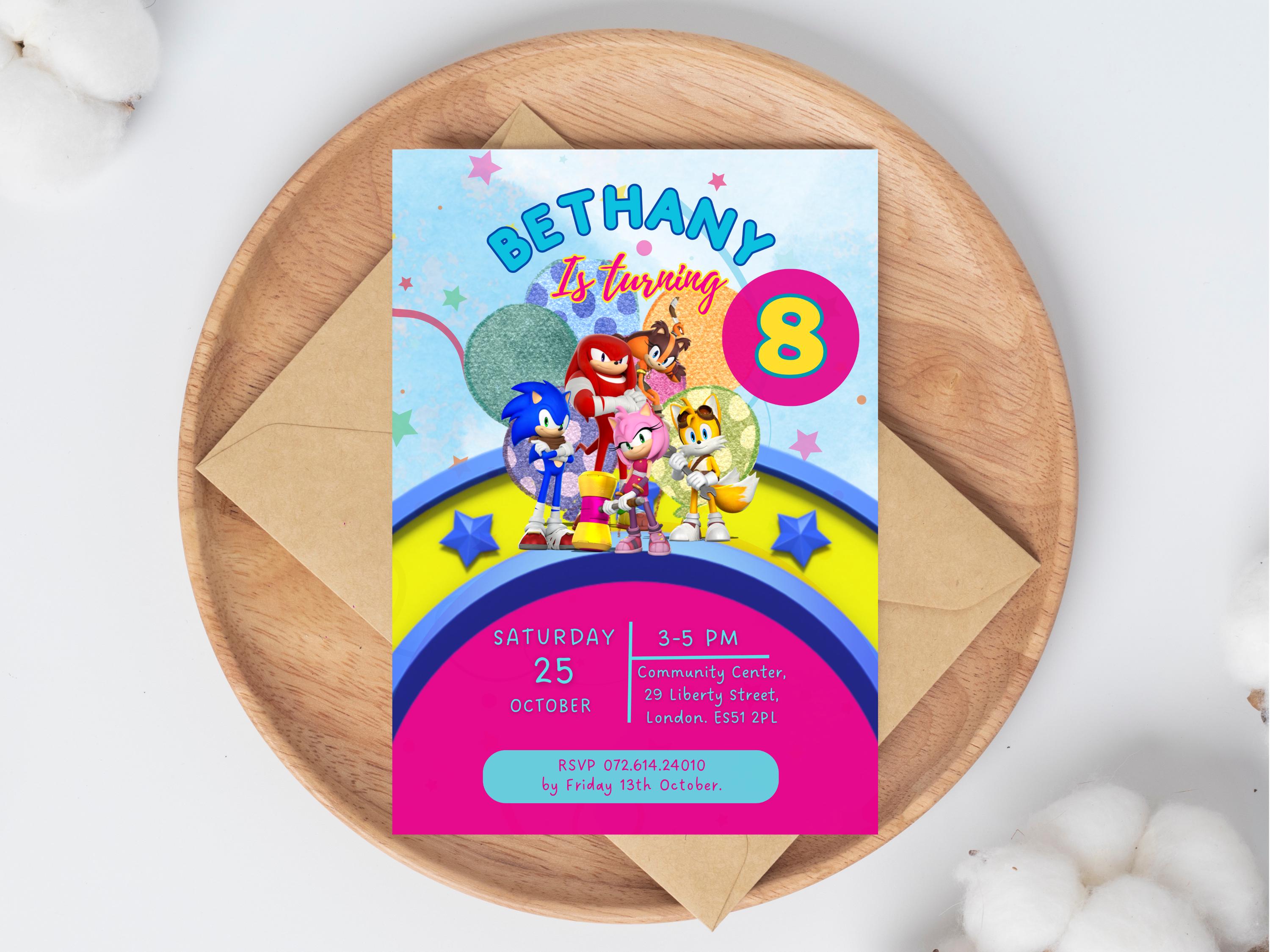 Sonic the Hedgehog Birthday Invitation. Sonic Party Invite. Sonic ...