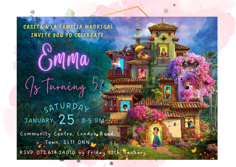 Editable Encanto Birthday Party Invitation, Personalised Encanto ...