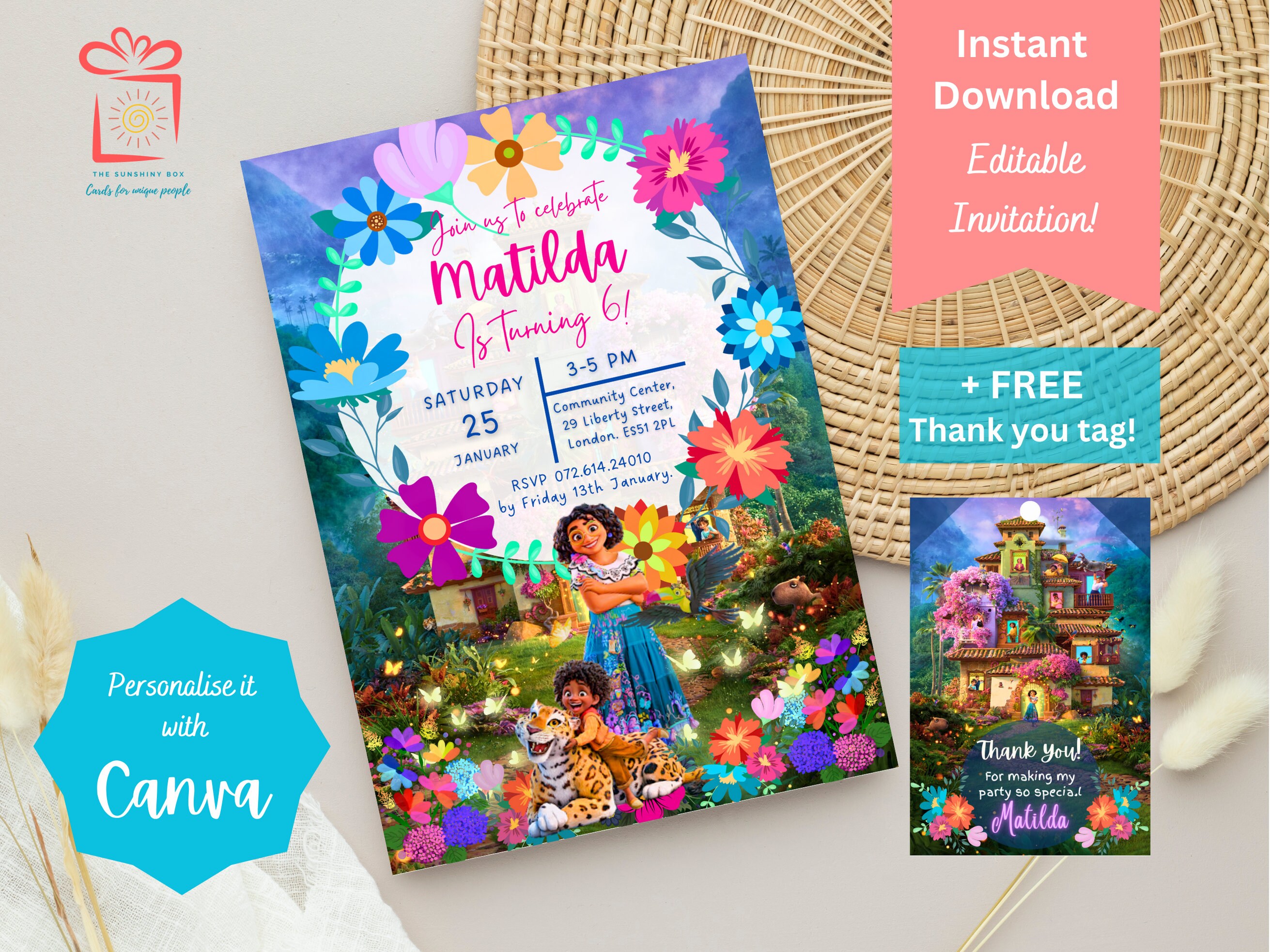 Encanto Birthday Party Invitation, Personalised Encanto Party ...
