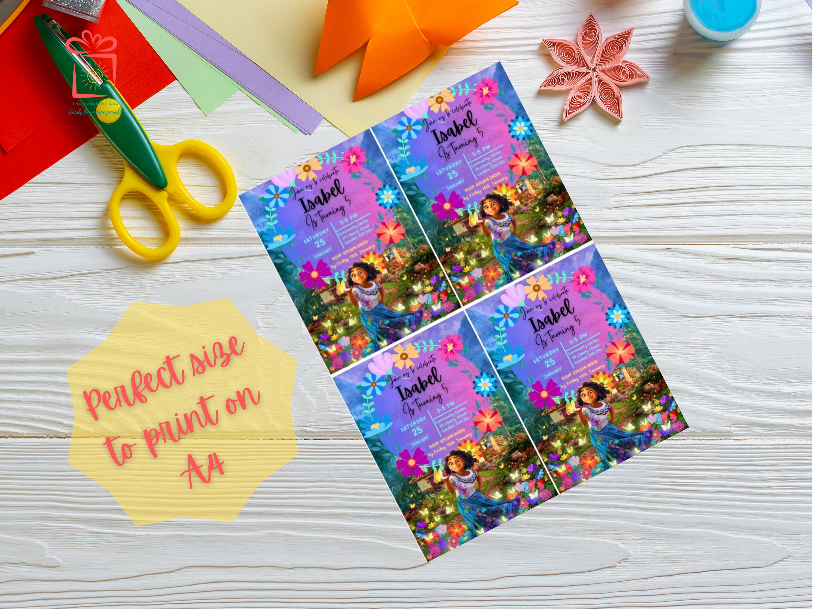 Encanto Birthday Party Invitation, Mirabel, Butterfly (canva Template ...