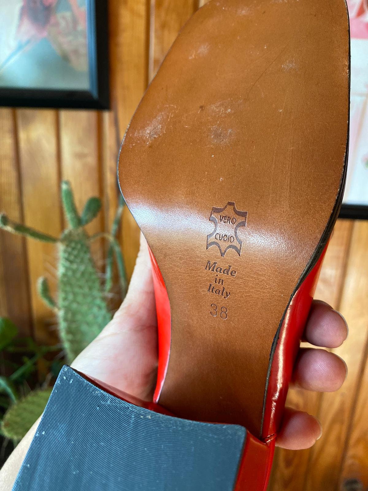 1970s Bright Red Patent Leather High Heels/ Made in Italy/ - Etsy