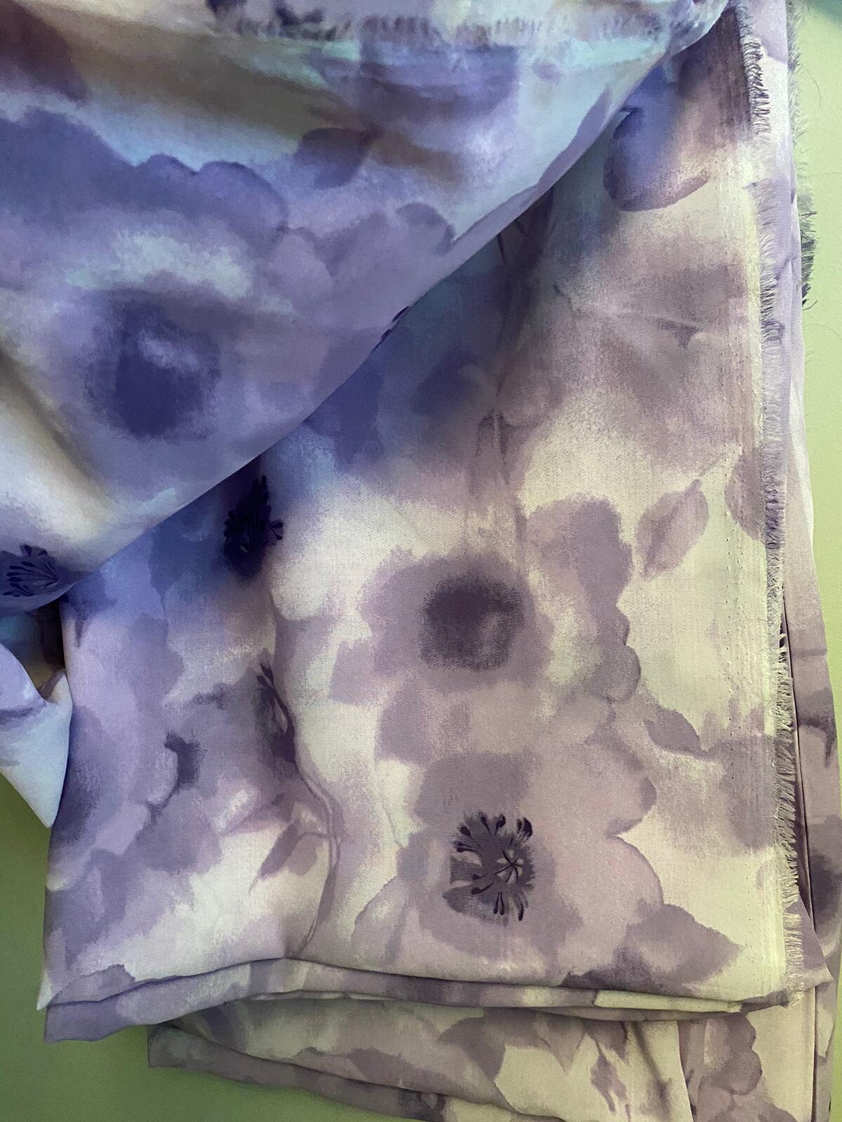 1990s Vintage Siphon Fabric/ Lilac Floral Pattern 5 Meters - Etsy