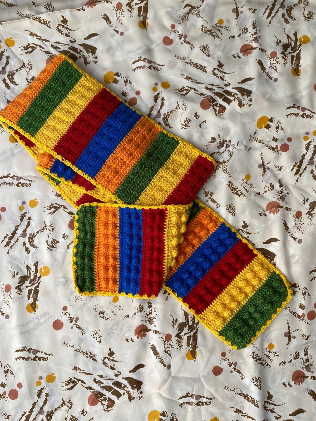 Lego Scarf Colorful Crochet Block Scarf Christmas Gift - Etsy