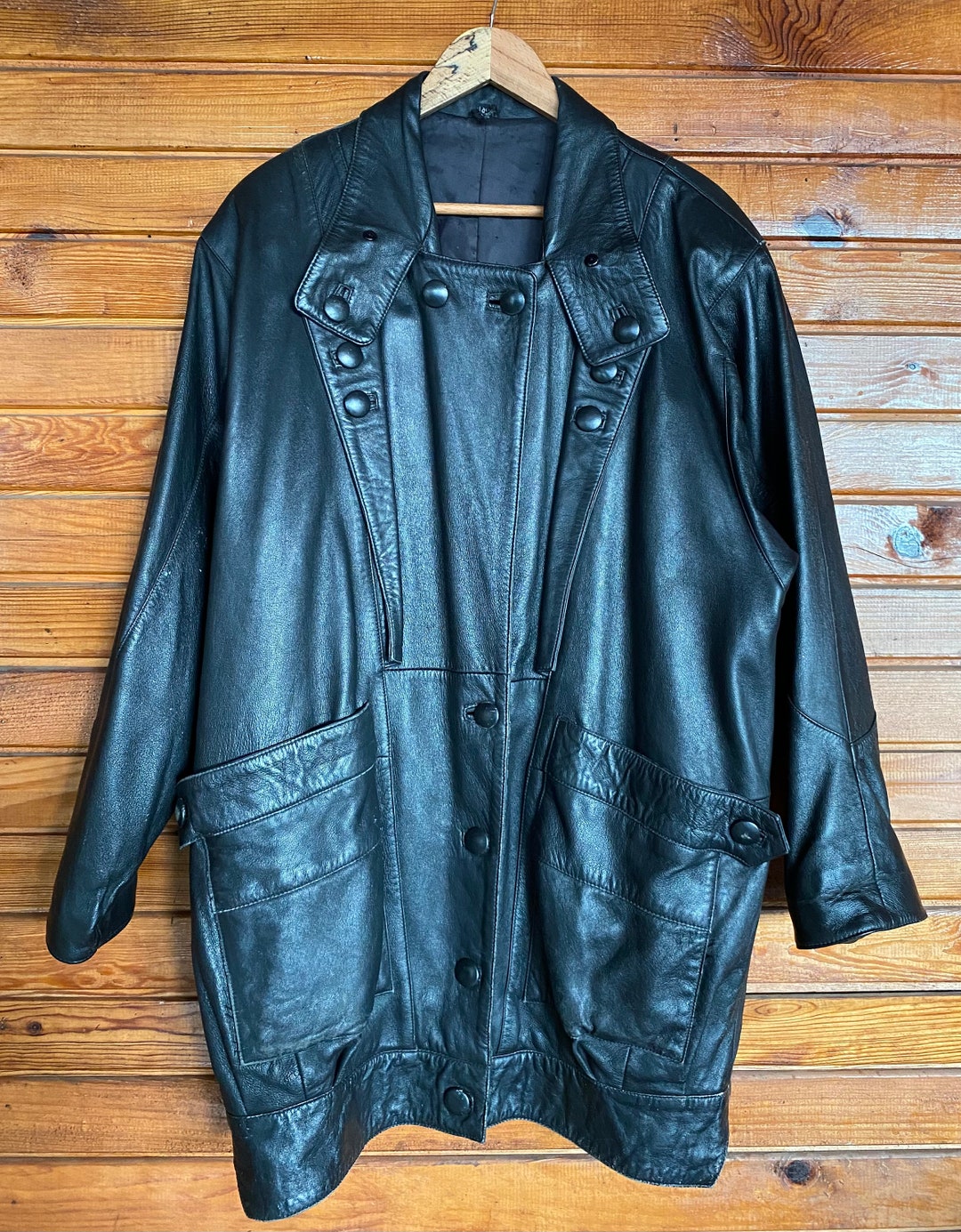 80s Black Leather Jacket/ Vintage Black Soft Leather Jacket - Etsy