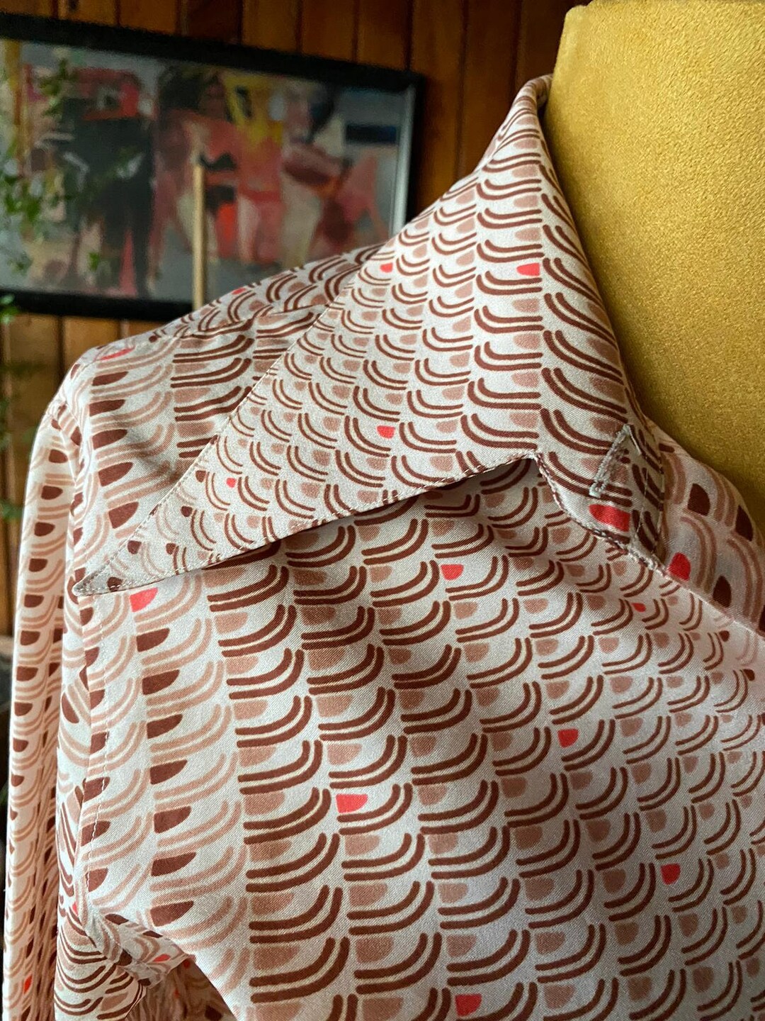 1970s Big Collar Shirt - Etsy