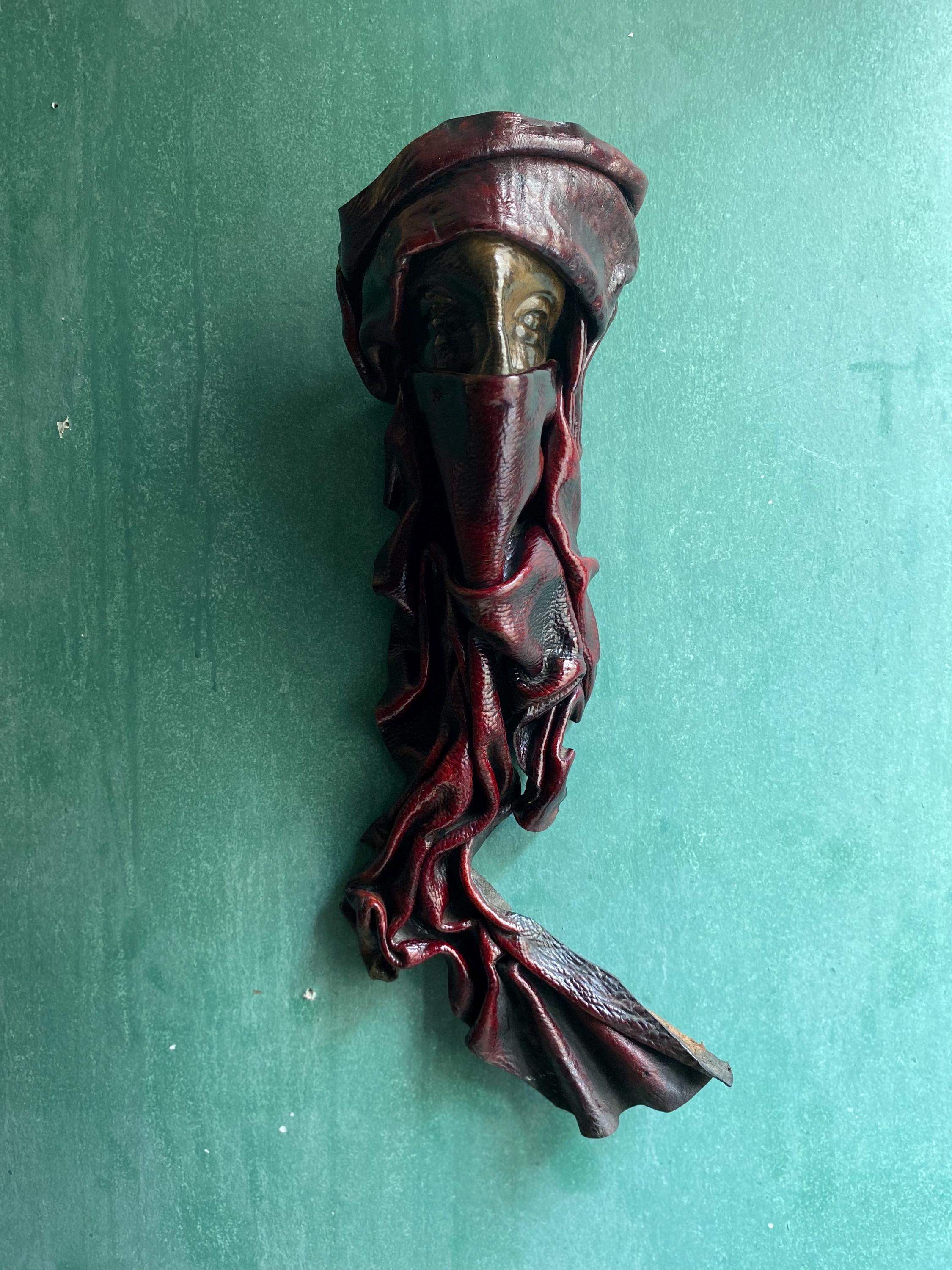 African Tribal Mask/ Leather Mask Face Vintage/ Decorative Wall Hanging ...