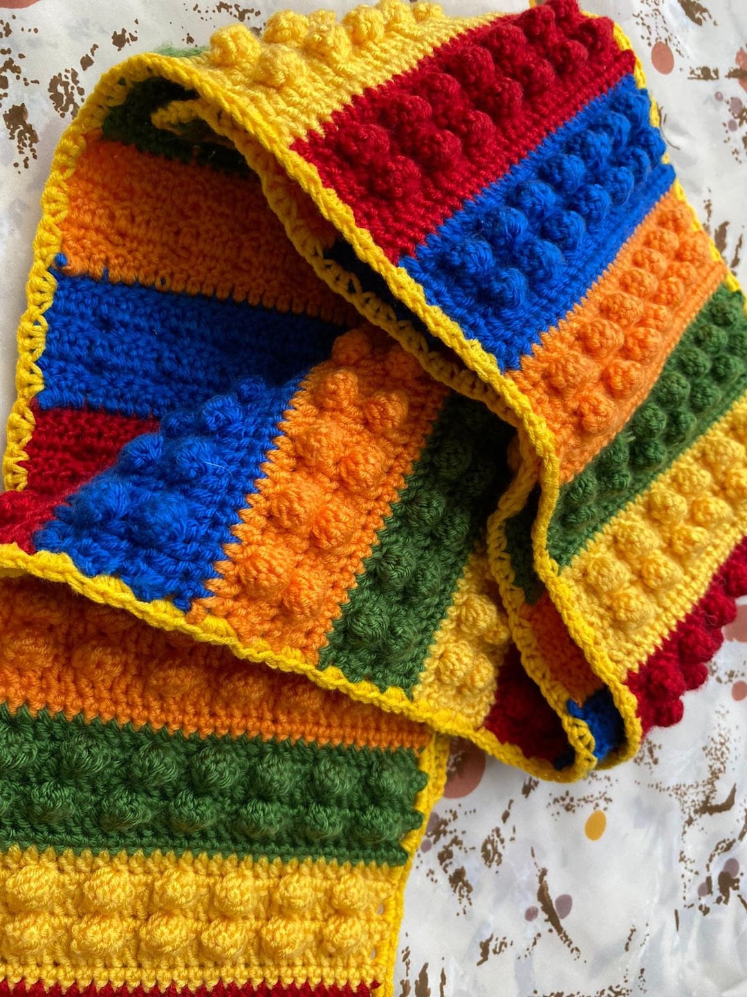 Lego Scarf- Colorful Crochet Block Scarf- Hand Knitting, Vegan Wool - Etsy