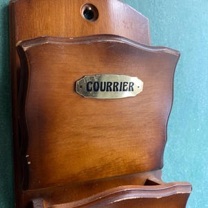 Antique French Letter Holder Rack, 1960s, Wooden Art, Mail Organizer ...