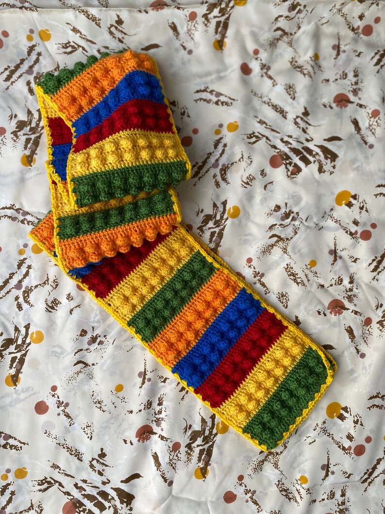 Lego Scarf Colorful Crochet Block Scarf Christmas Gift - Etsy