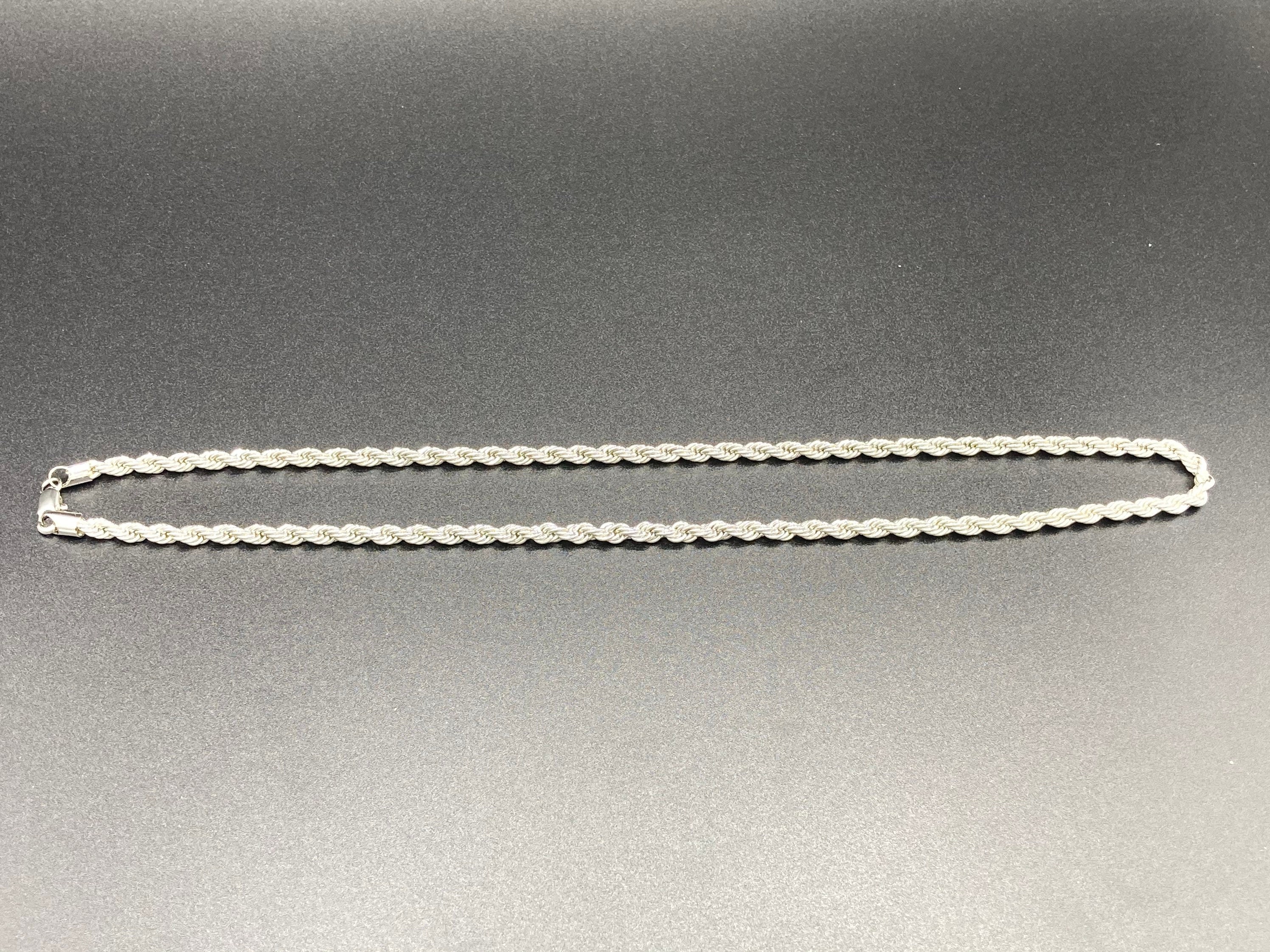 14k White Gold Plated Rope Chain Necklace 24 | Etsy