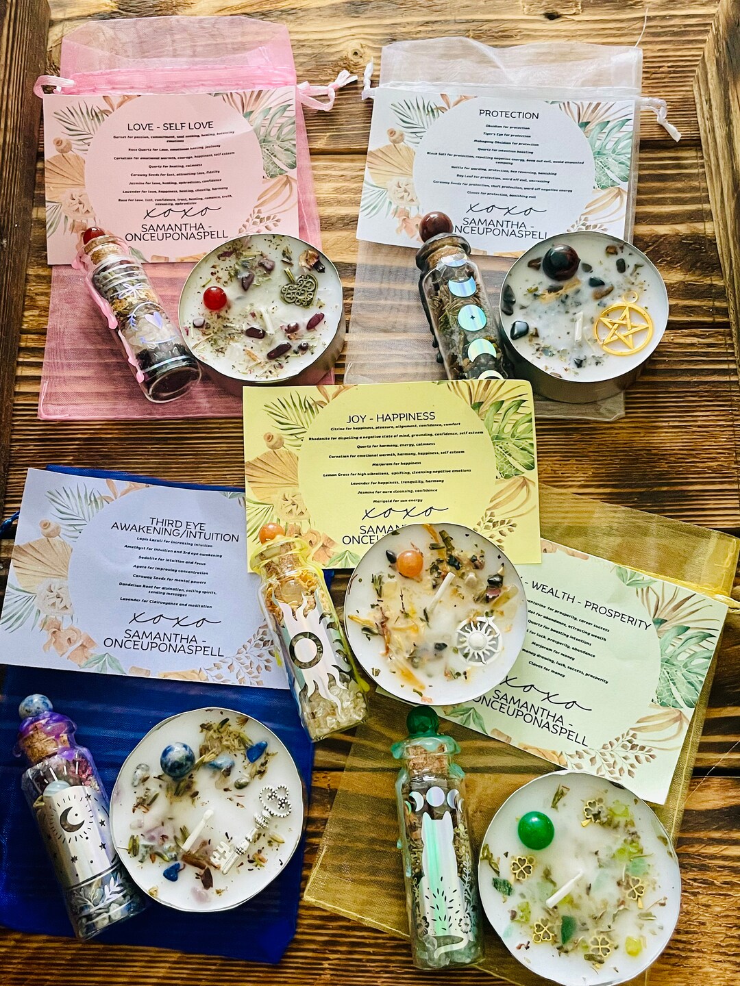 Witches Spell Bottle and Spell Candle Gift Set Love Intuition ...