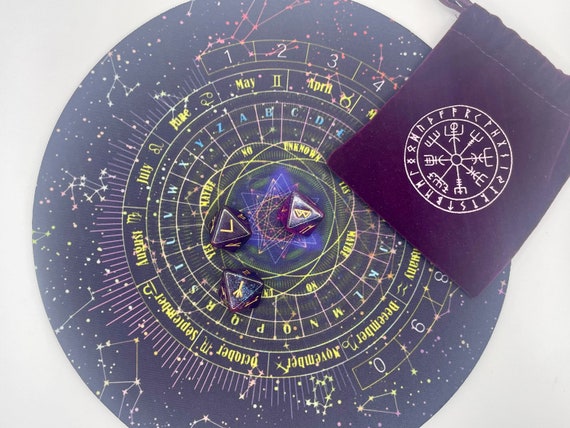 Glitter Rune Dice and Casting Mat Divination Dice-scrying - Etsy