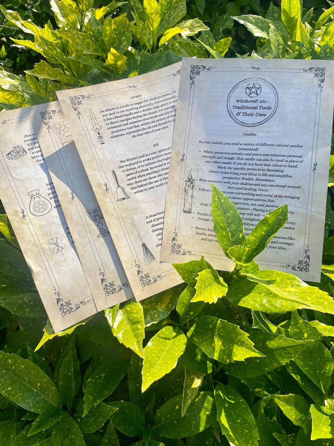 Witchcraft 101 Traditional Tools and Their Uses Premium Parchment ...