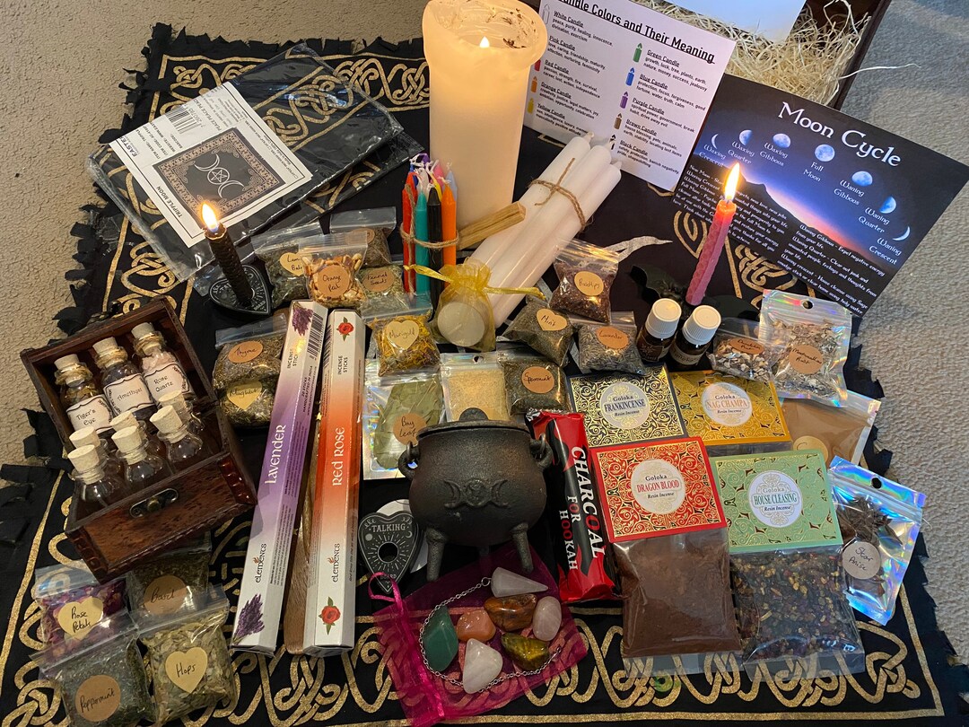 Huge Witch Materials Spell Casting Set Witchcraft Wiccan Pagan Incense ...