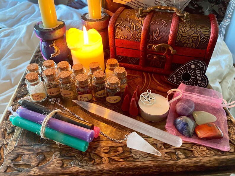 Witches Altar Box and Supplies Witchcraft Wiccan Pagan | Etsy