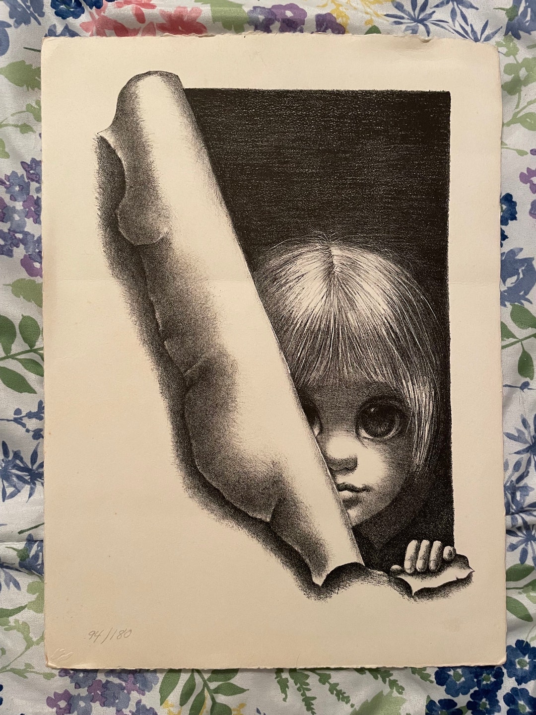 Margaret Keane Big Eyes Vintage Limited Edition Stone Lithograph Art ...