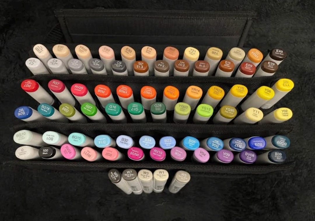 77 Copic Art Marker Set With Carrying Case - Etsy